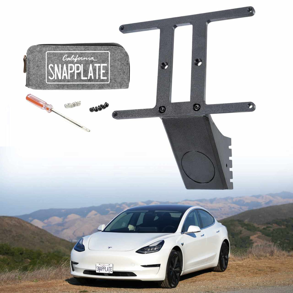 SnapPlate Front License Plate Holders for Tesla Vehicles – EveryAmp