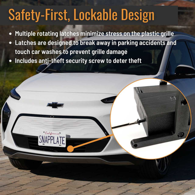 Chevrolet Bolt EUV SnapPlate No-Drill Front License Plate Holder – EveryAmp